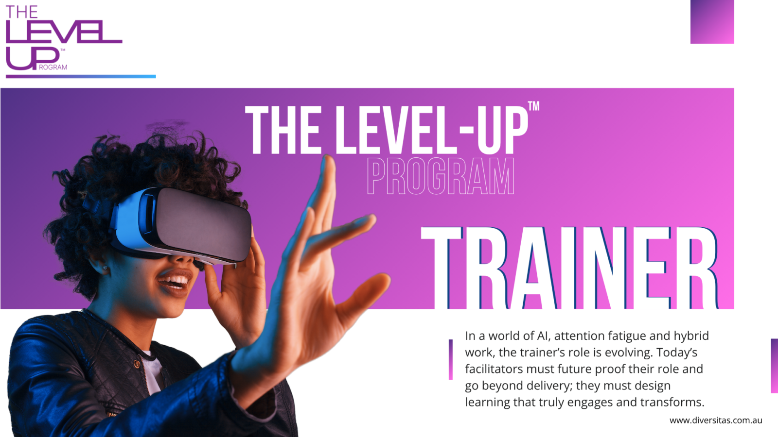The Level Up Program™ – Immersive learning for self, teams & trainers